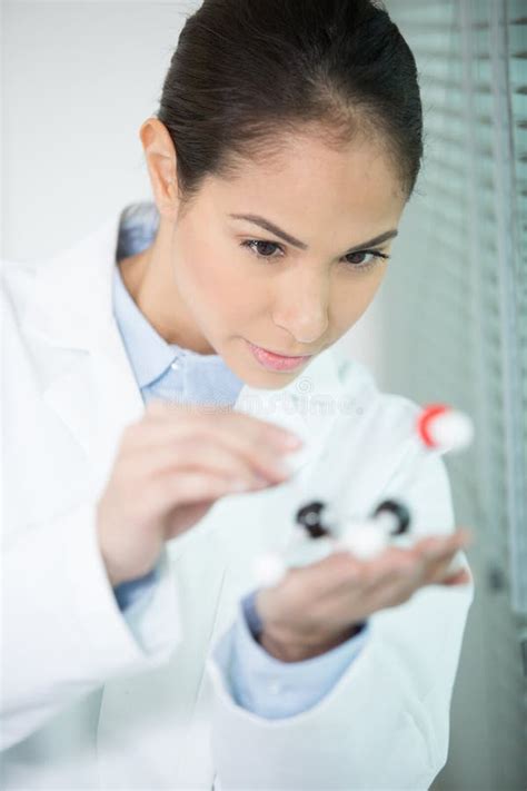 Scientist Examining Dna Model In Hand Stock Photo Image Of Investigation Chemistry 258800682
