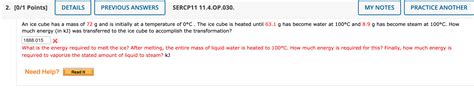 Solved An Ice Cube Has A Mass Of 72 G And Is Initially At A