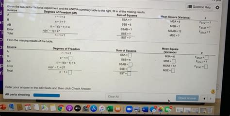 Solved Question Help Mean Square Variance MSA 6 MSB Chegg Com