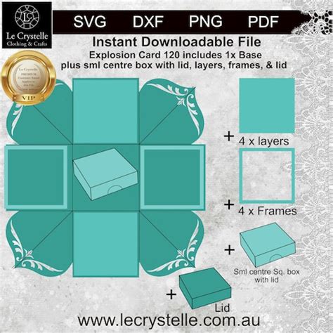 Explosion Box Svg Cut Fileexploding Card Templatesvg Etsy