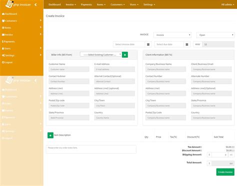 Php Invoicer Simple Invoicing Tool By Softwaresourcecode Codester