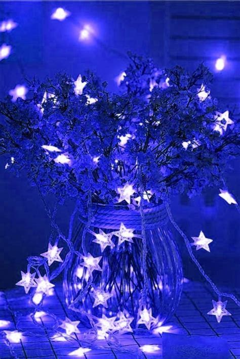Blue Crystal Star String Led Light For Bedroom Sweet 16 Themes Sweet