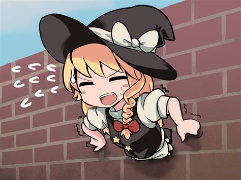 Safebooru 1girl Bangs Black Headwear Black Skirt Black Vest Blonde Hair Blush Bow Braid Brick