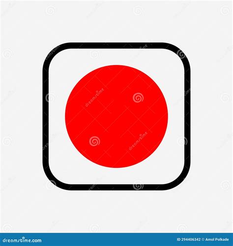 Red Dot With A Curved Square Icon Stock Illustration Illustration Of