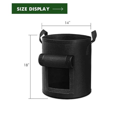 Sacs Tissu Non Tissé Lot De 5 Sacs De Plantation En Feutre 43l Jnuyisw