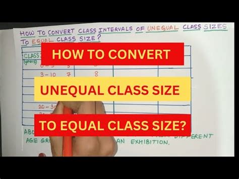 How To Convert Class Intervals From Unequal Class Sizes To Equal Class
