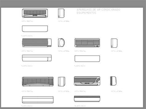 Various Split Air Conditioners In Autocad Cad 1 53 Mb Bibliocad