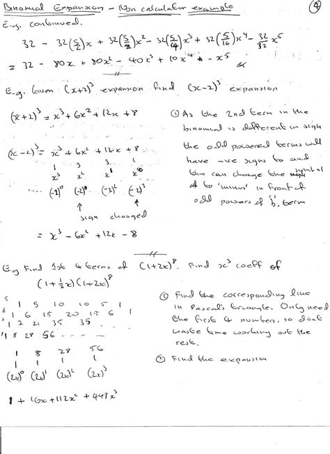 A Level Maths Notes Binomial Expansion Expanding Multiples Of The Same Bracket