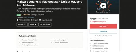 Free Malware Analysis Course 100 Free Certification Course