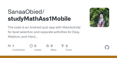Github Sanaaobied Studymathass Mobile The Code Is An Android Quiz App With Mainactivity For