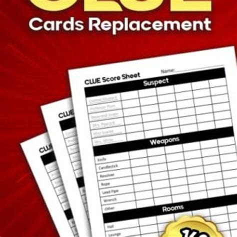 Printable Clue Game Cards