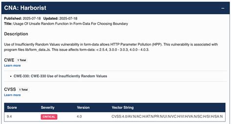 critical vulnerability in popular npm form data package used