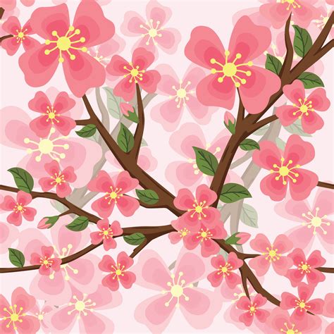 Cherry Blossom Spring Flower Seamless Pattern 5372982 Vector Art At Vecteezy