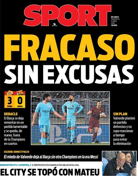 Imprensa europeia destaca eliminação do Barça para o Roma Sem desculpas liga dos campeões ge