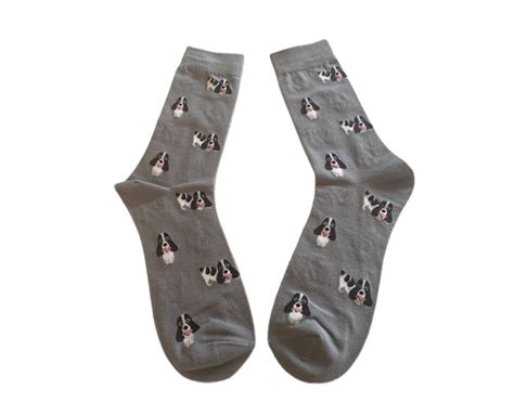 Liver And White Cocker Spaniel Socks Fun Cocker Dog Print Unisex Socks