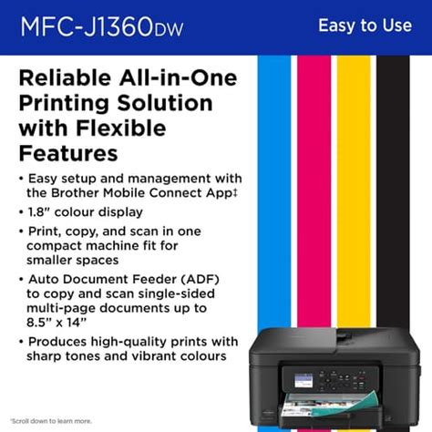 Brother Work Smart Mfc J1360dw Wireless Colour Inkjet All In One Printer