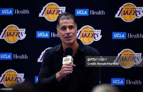 General Manager Rob Pelinka Of The Los Angeles Lakers Speaks With The