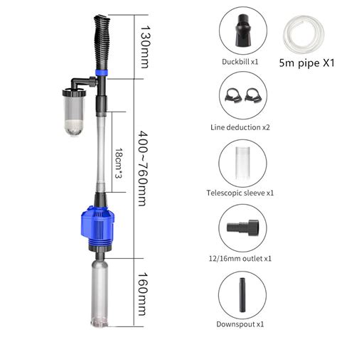 Powerful Suction Aquarium Electric Syphon Operated Vicedeal