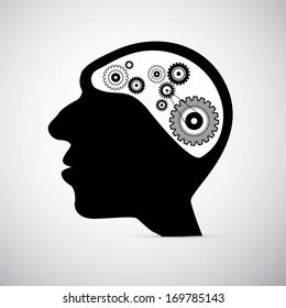 Abstract Black Human Head Cogs Gears Stock Vector Royalty Free Shutterstock