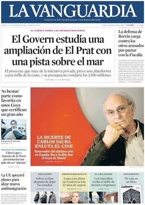 Periódico La Vanguardia España Periódicos De España Edición De