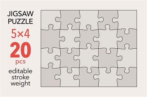 Premium Vector Empty Jigsaw Puzzle Grid Template X Shapes Pieces Separate Matching Puzzle