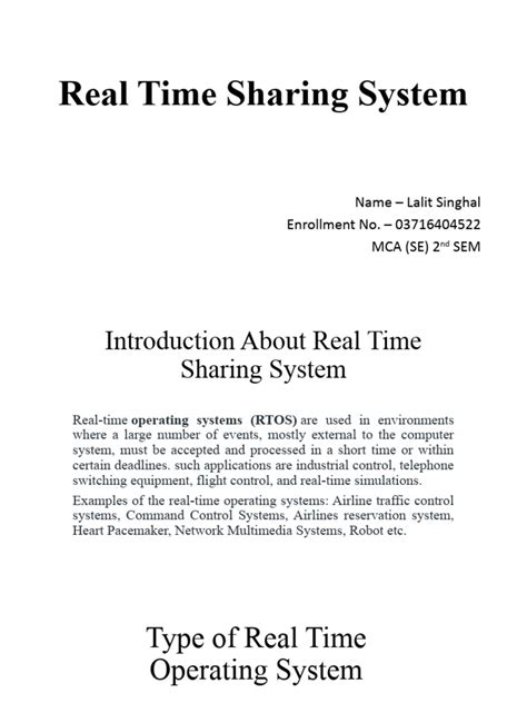 Real Time Sharing System Pdf Real Time Computing Operating System