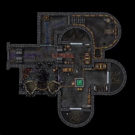 abandoned dwarven alchemy lab 40 x 40 battlemaps tabletop rpg