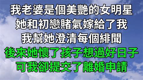我老婆是個美艷的女明星，她和初戀賭氣嫁給了我，我幫她澄清每個緋聞，後來她懷了孩子想過好日子，可我卻提交了離婚申請！【一窗昏曉】 落日溫情 情感