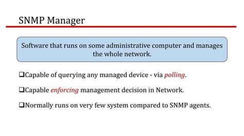 Simple Network Management Protocol PPTX Operating Systems Computer Software And Applications
