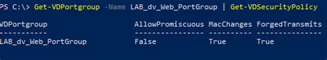 vmware distributed port group configuration report using powercli