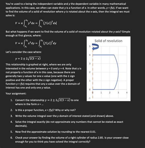 Solved You Re Used To X Being The Independent Variable And Y Chegg Com