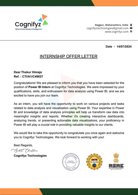 Himaja Thakur On Linkedin Dataanalyst Cognifyz Excel Ai