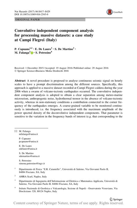 convolutive independent component analysis for processing massive