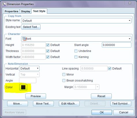 Solved Drawing Dimensions Colour Change PTC Community