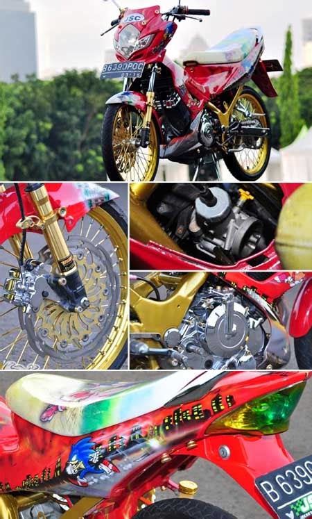 Modifikasi Suzuki Satria Fu 150 Ala Karakter Sonic Spek Motor