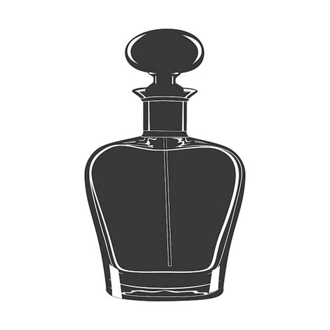 Botella De Perfume De Silueta Sólo Color Negro Vector Premium