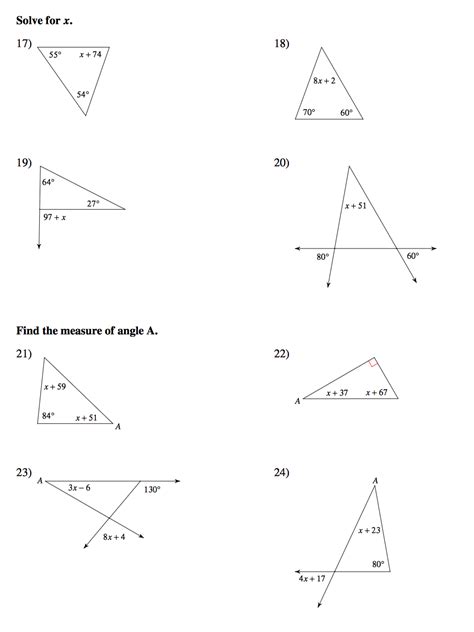 14 Triangle Exterior Angle Theorem Worksheet Free Pdf At