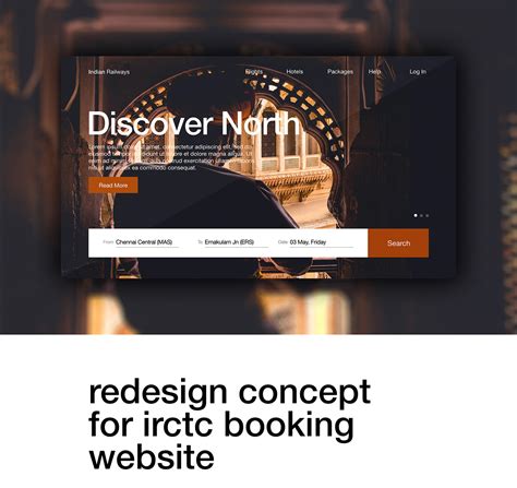 IRCTC Webpage UI Redesign Concept On Behance IRCTC Webpage UI Redesign Concept On Behance