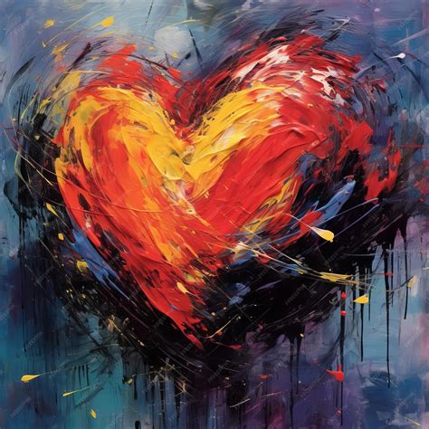 Premium Ai Image Impressionism Heart Drawing With Restrained Brush