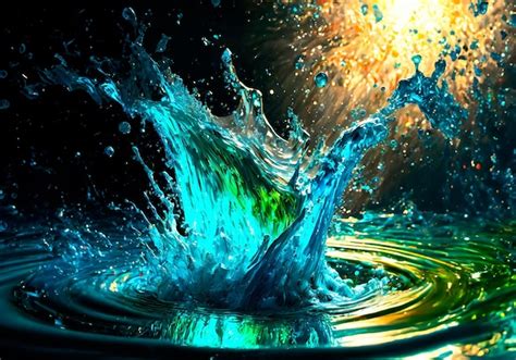 Premium Photo Dramatic Water Splash Realistic Illustration