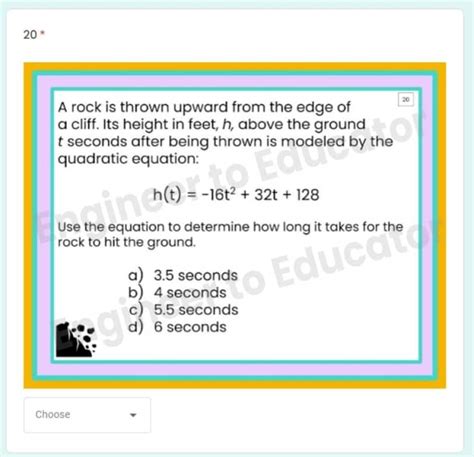 Quadratic Functions Test Solve Graph Describe Word Problems