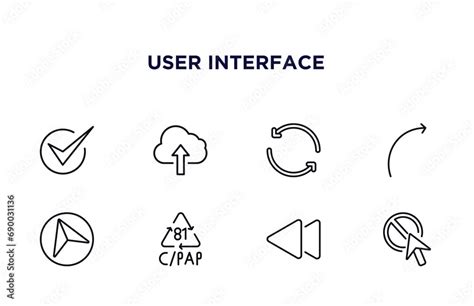 Outline Icons Set From User Interface Concept Editable Vector Such As