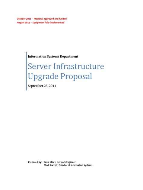 Server Infrastructure Proposal Pdf Virtualization Server Computing
