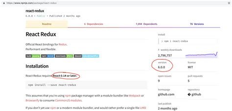 Npms Readme Version Indicates That Version 60 Is Compatible With React 014 Or Later · Issue