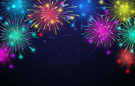 Happy New Year Fireworks Background 13515165 Vector Art At Vecteezy