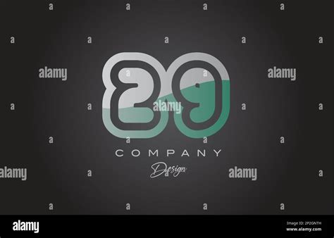 29 Green Grey Number Logo Icon Design Creative Template For Business
