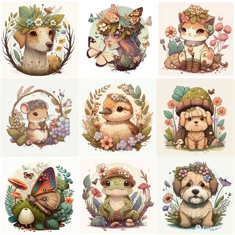 Cute Cottagecore Aesthetic Animals Midjourney Prompt Promptbase