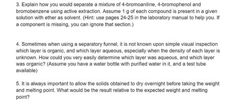 Solved Explain How You Would Separate A Mixture Of 4 Bromoaniline 4