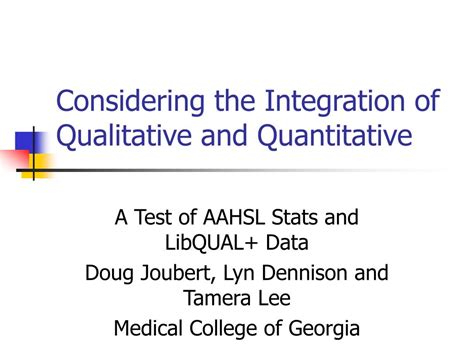 Ppt Considering The Integration Of Qualitative And Quantitative