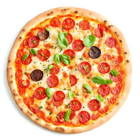 Tasty Top View Pizza Italian Traditional Round Pizza Stock Illustration